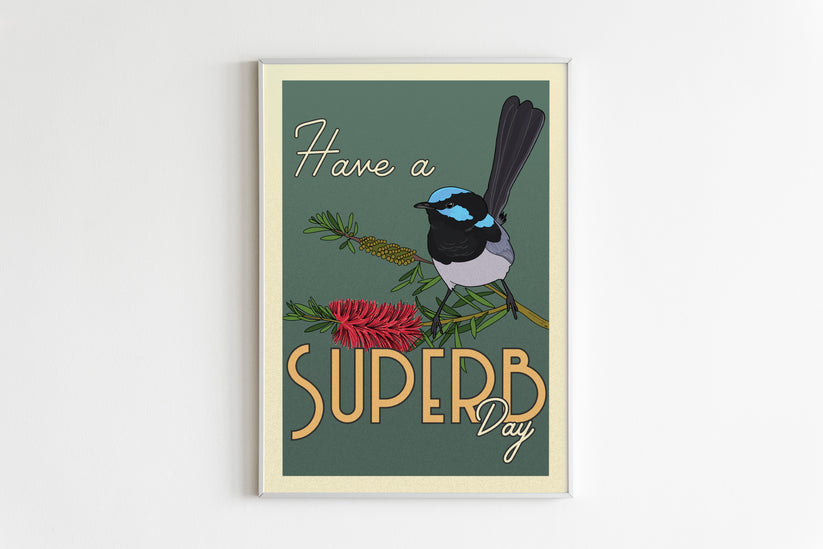 SUPERB WREN POSTER – Little Green Mini Creative