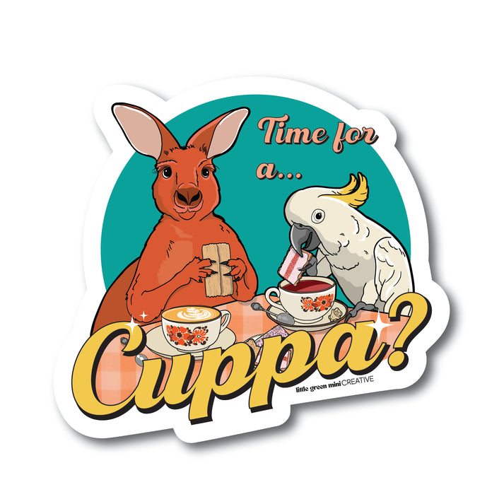 TIME FOR A CUPPA STICKER – Little Green Mini Creative